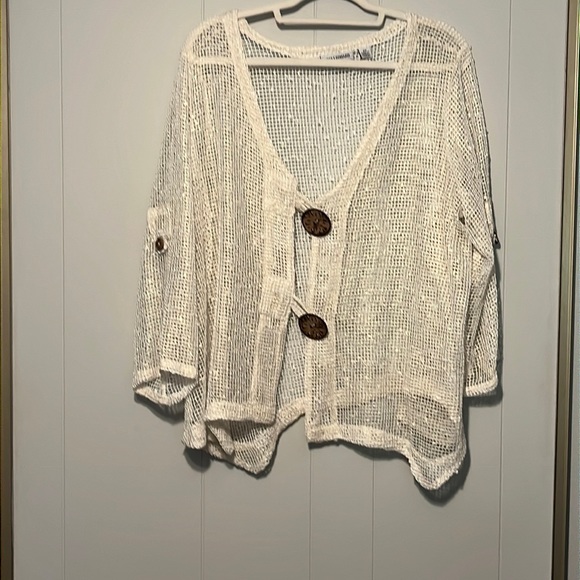 Nina Leonard | Tops | Nina Leonard Button Up Shrug | Poshmark